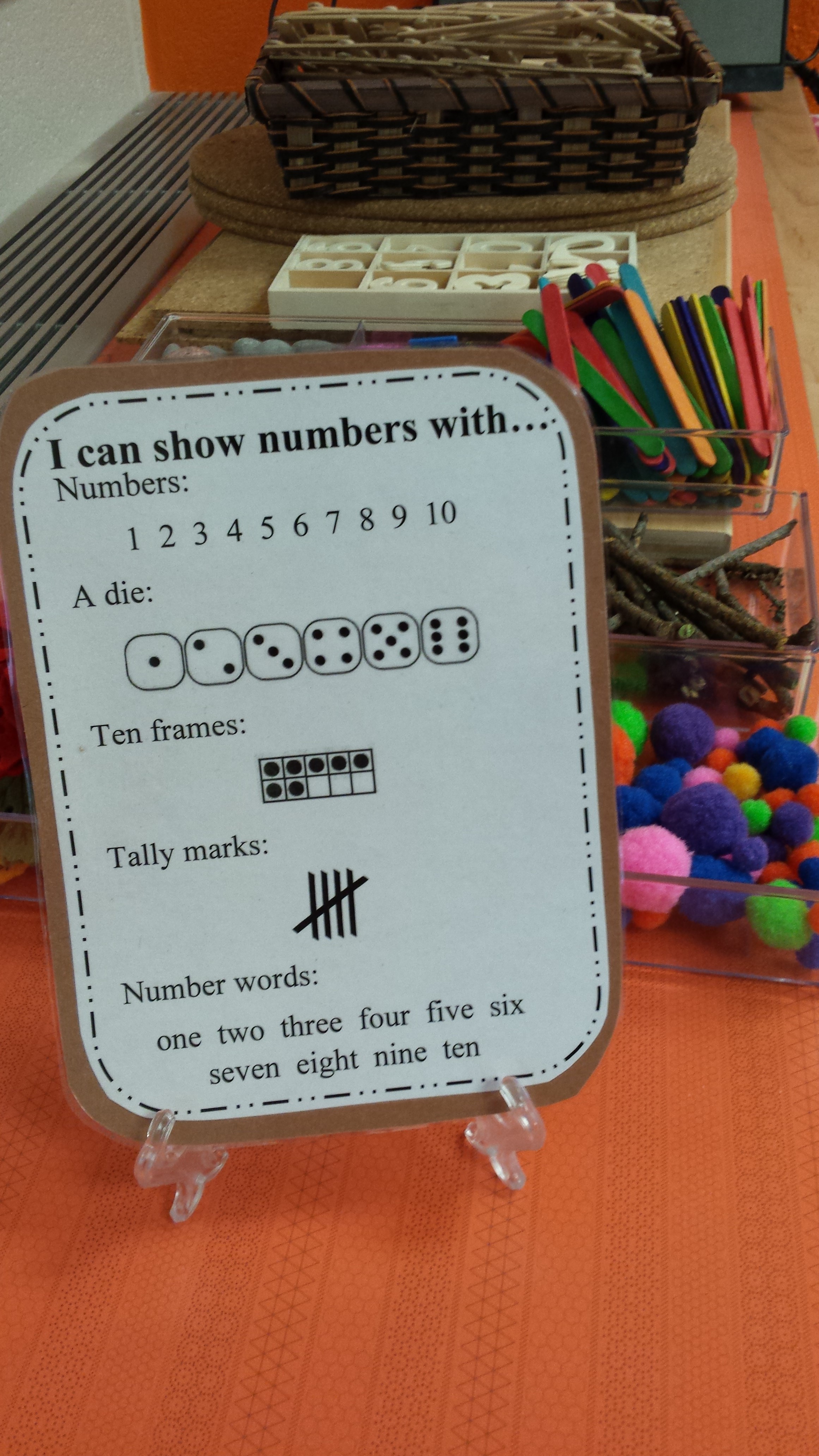 Math Numbers Chart Creative Kindergarten